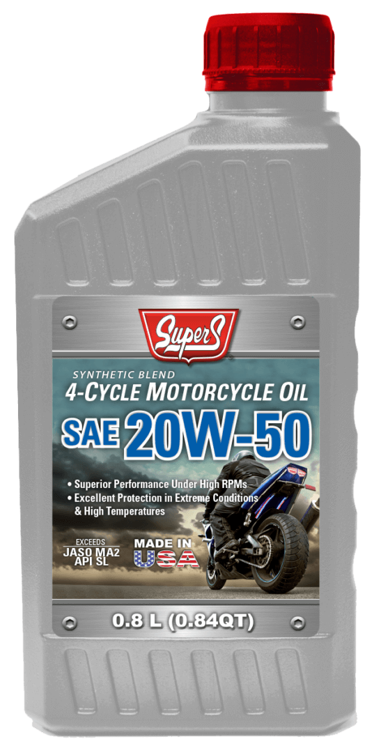 SUPER S 4-CYCLE 20W-50 JASO MA2/SL MOTORCYCLE OIL - Smitty’s Supply